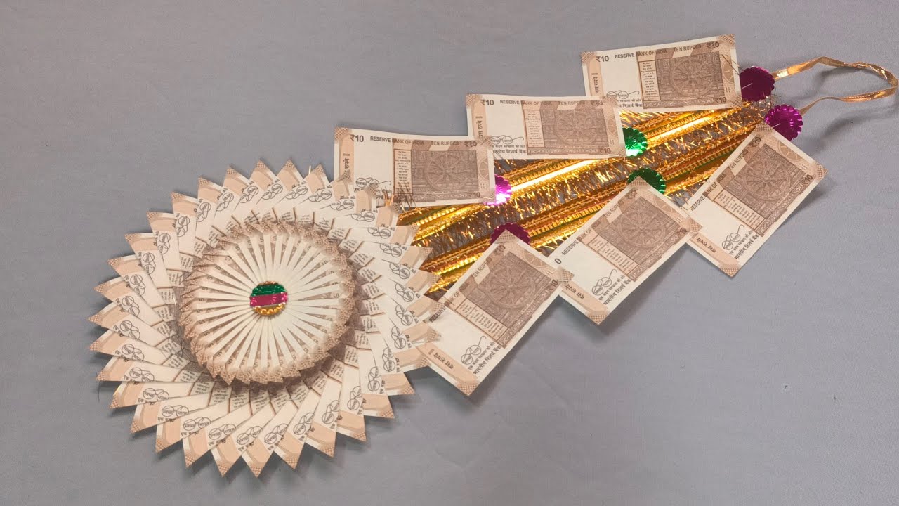 Dulha Ke Liye Note Mala Design | Total Money This Design Is 500 Rupees ...