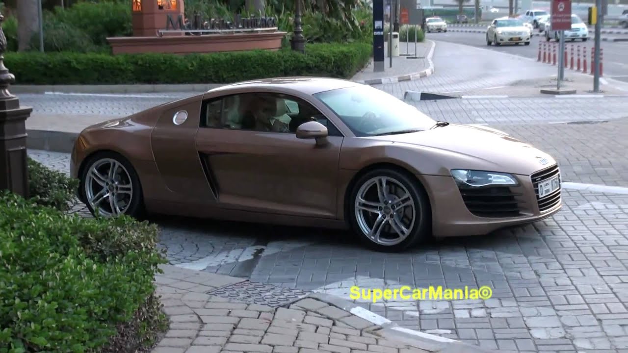Golden Audi R8 And Acceleration - YouTube