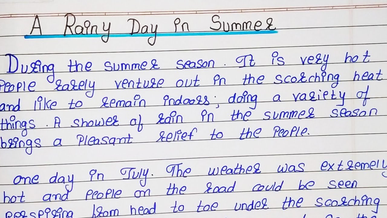 A Rainy day in summer essay in english || How to write an essay a rainy ...
