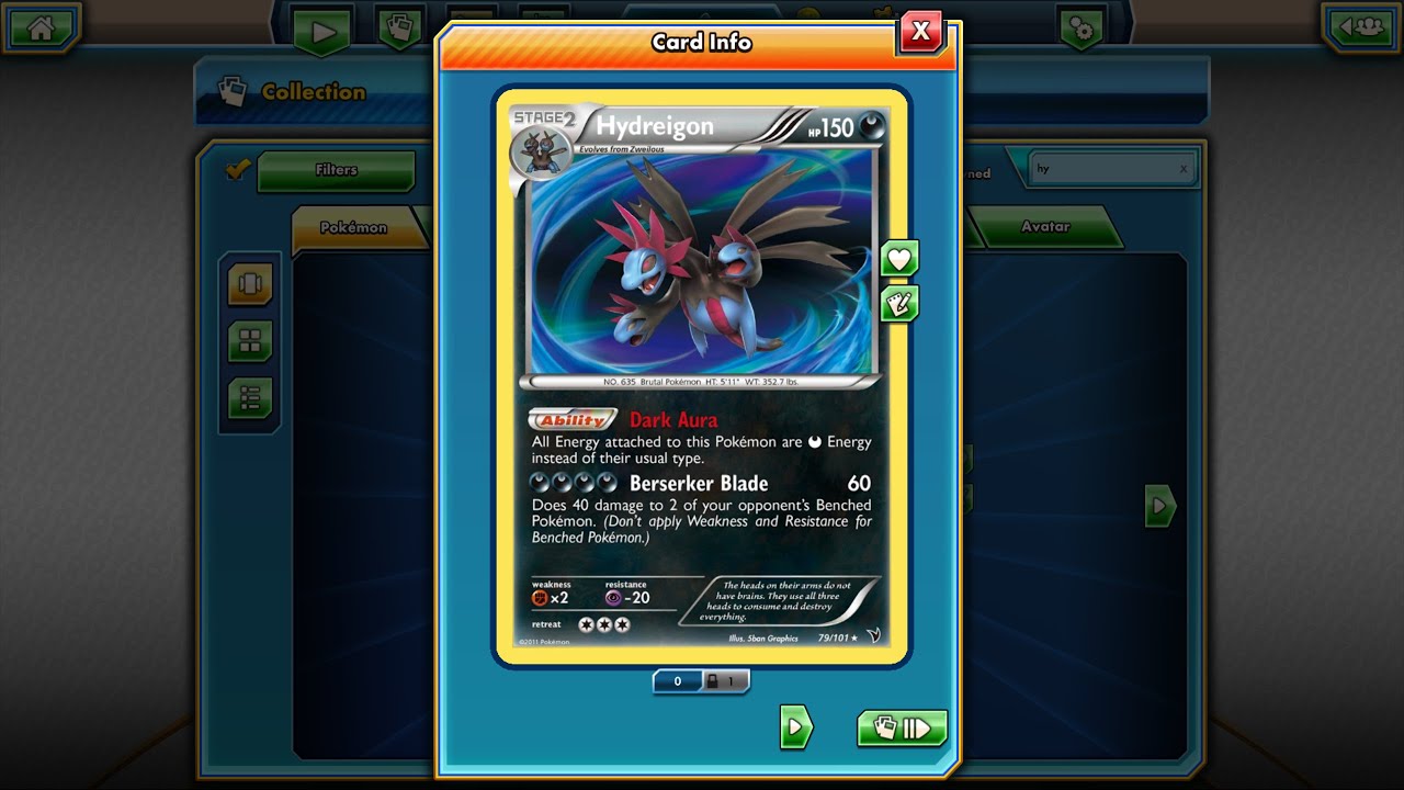 Pokemon tcg battle #9 hydreigon the dragon god of darkness - YouTube