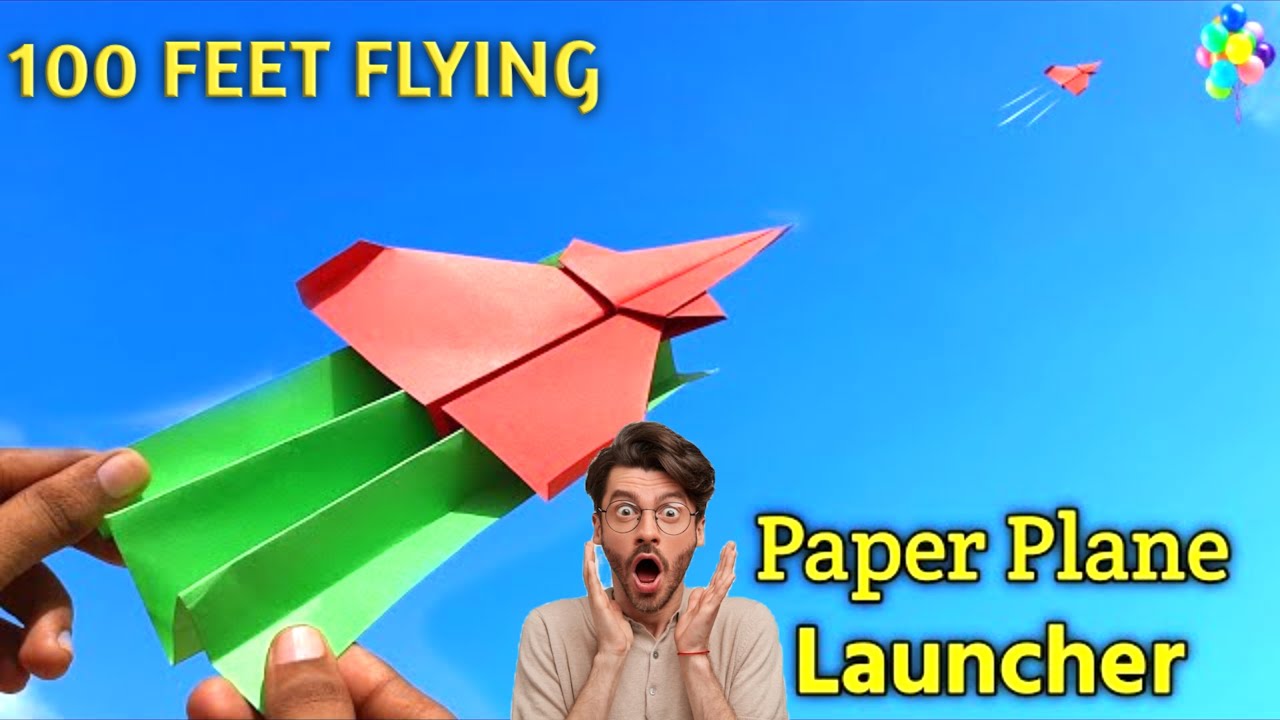 How to Make a Powerful Launcher/ flying airplane / DIY Paper Plane ...
