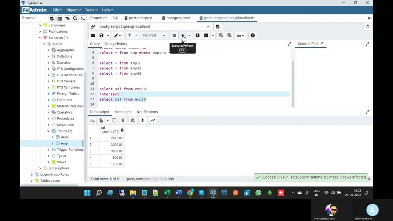Part 10 Set Operators in PostgreSQL - YouTube