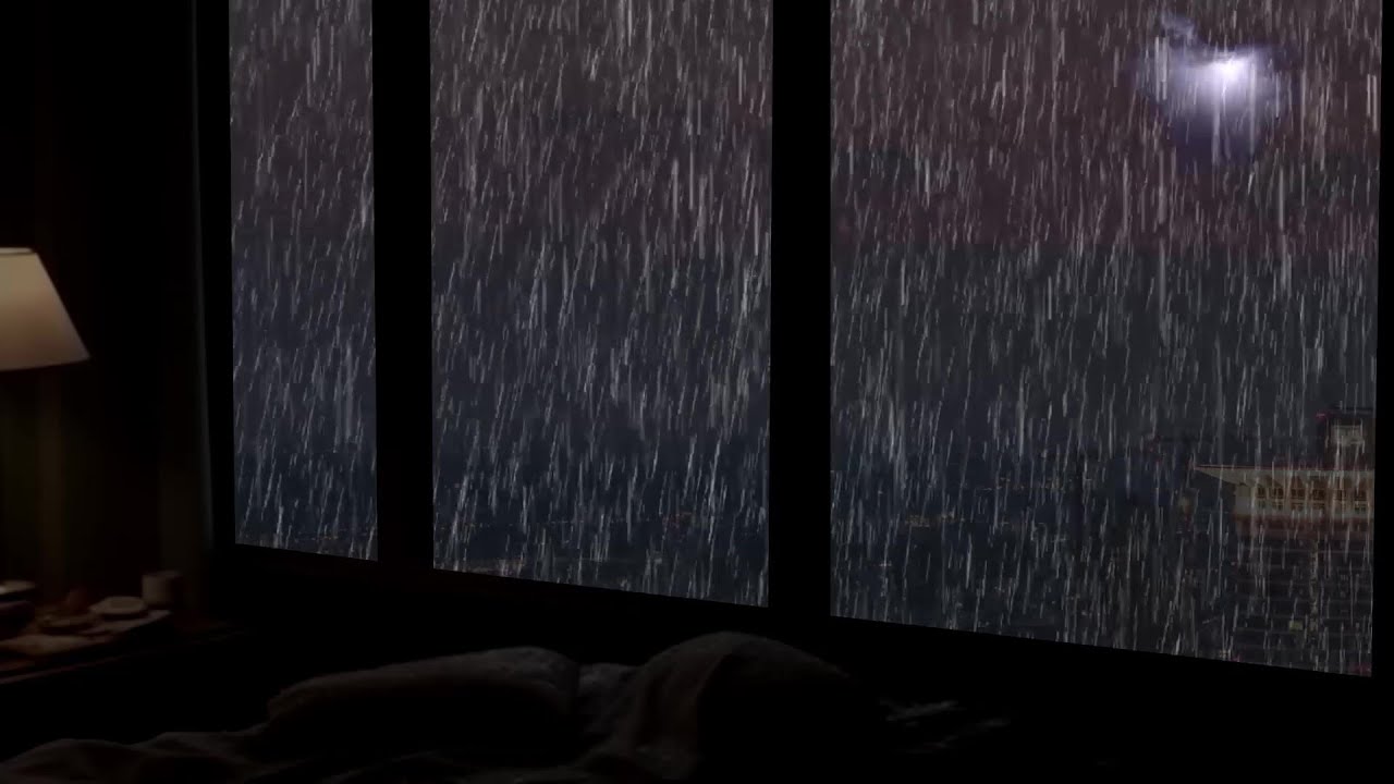 The Sound of Night Rain Outside the Window | Forget Insomnia And Stress ...