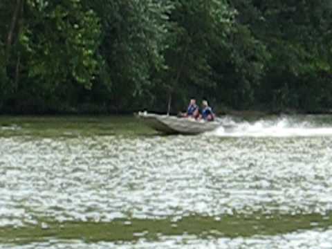 Kawasaki jet ski jon boat - YouTube