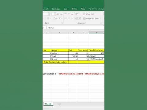 Excel Tutorial - How to add Rows or Columns values - YouTube