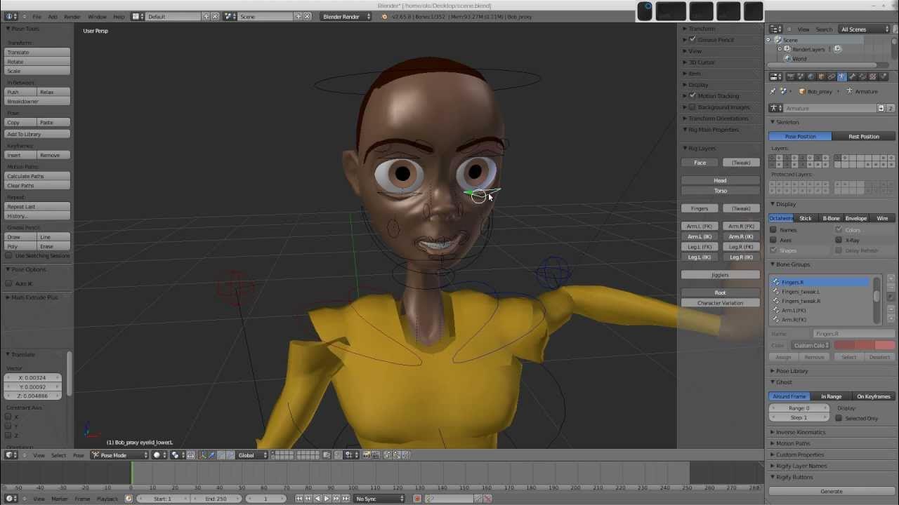 Blender 2.6 - Using the cgcookie "Flex Rig" - YouTube
