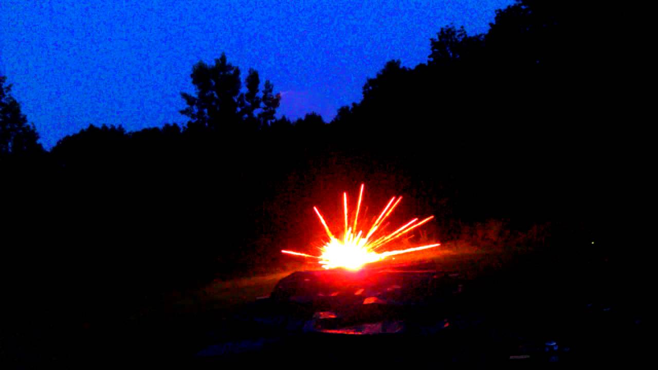 professional fireworks explosion on the ground - YouTube