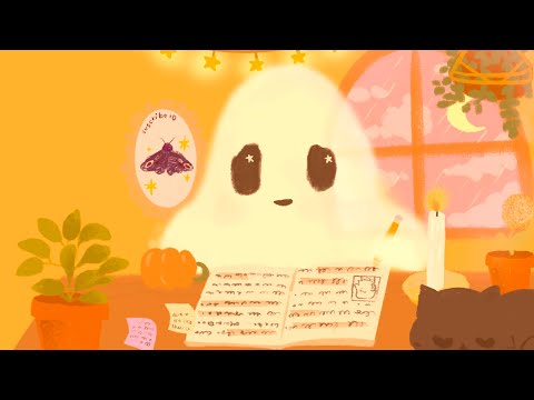 🍁Cozy Ghost Study Pomodoro Timer (50/10) | Halloween Jazz Music for Deep Focus, Fall Study Session