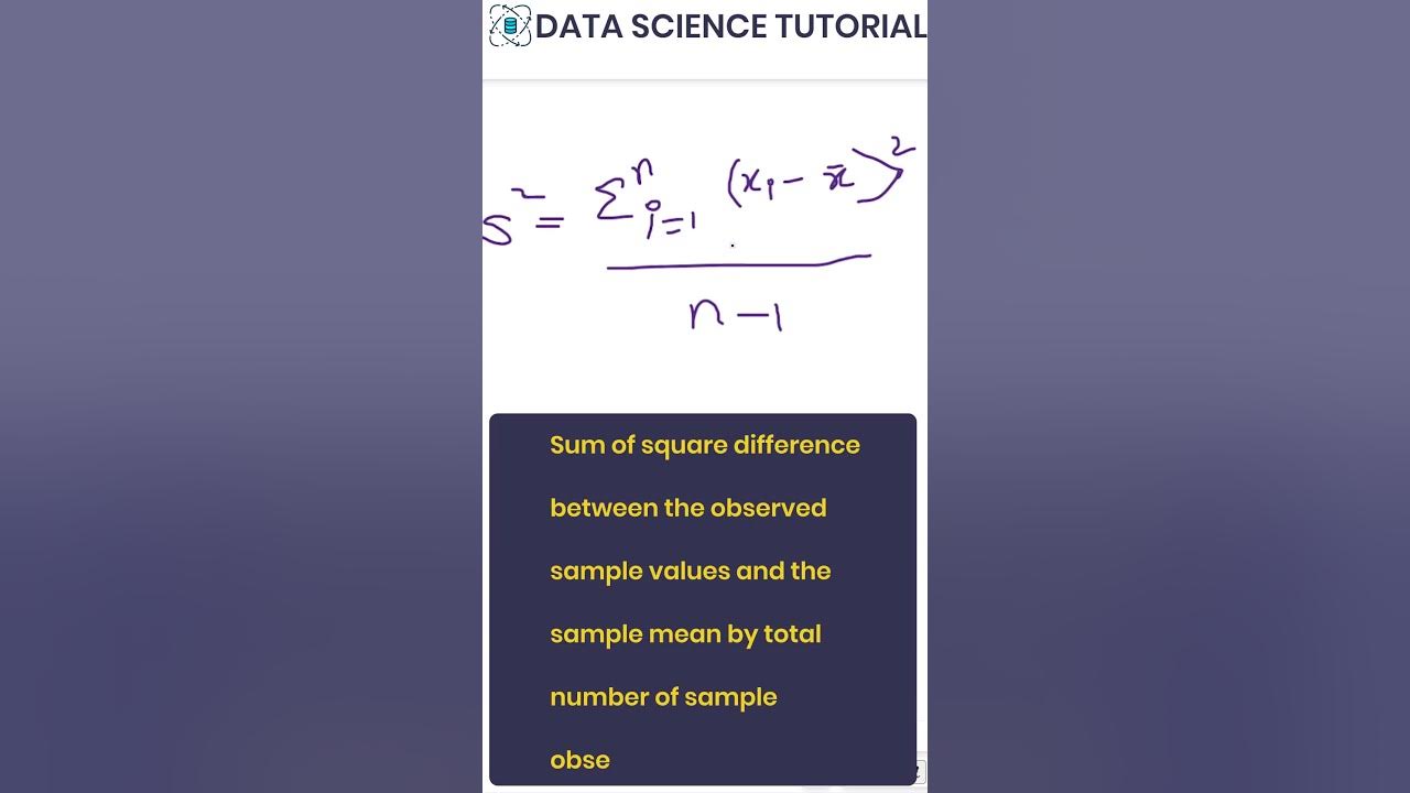 Formula to Calculate Sample Variance | Data Science - YouTube