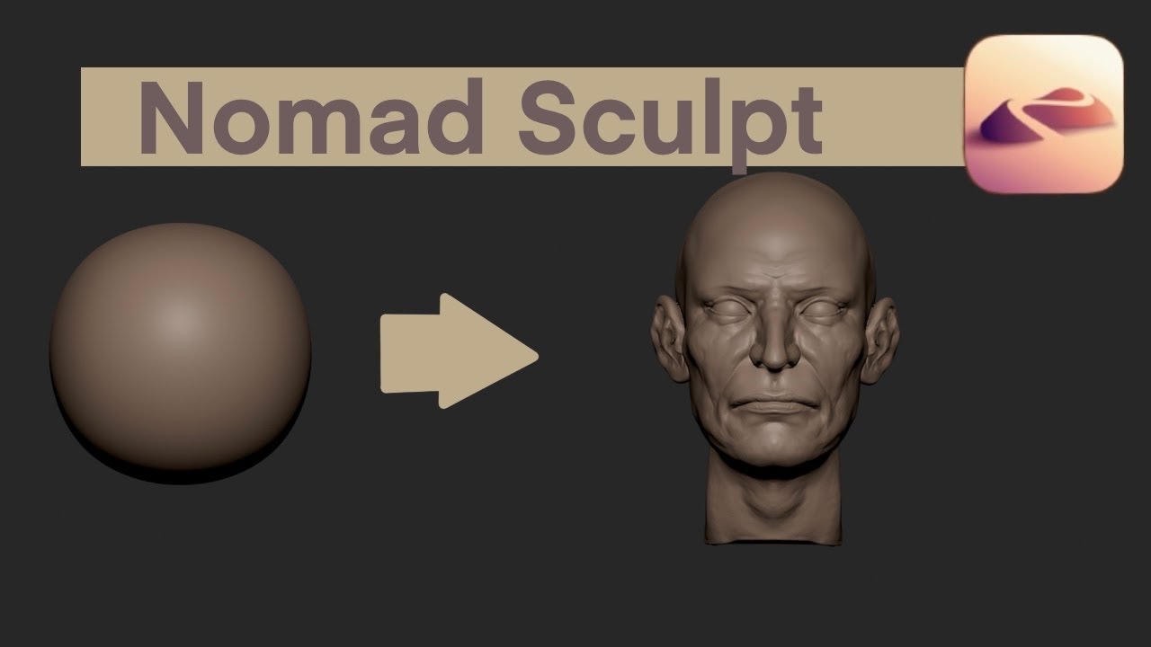 Nomad sculpt - quick sculpt of head (Timelapse) - YouTube