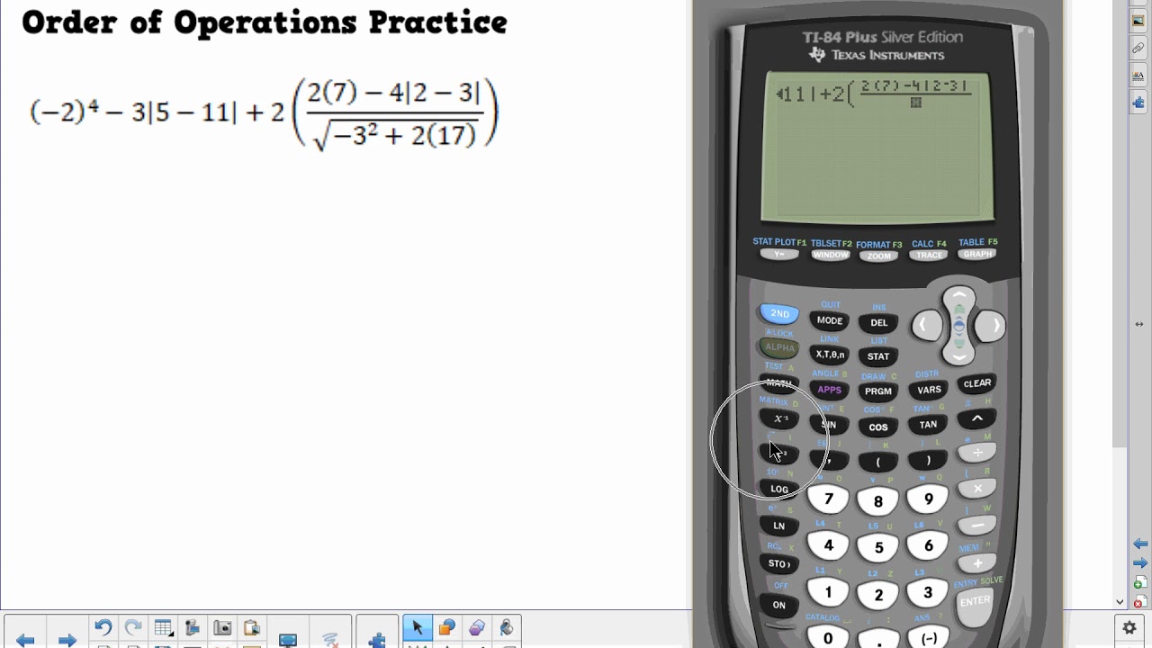 Ti 84 To Enter Absolute Value Exponents Roots And Fractions