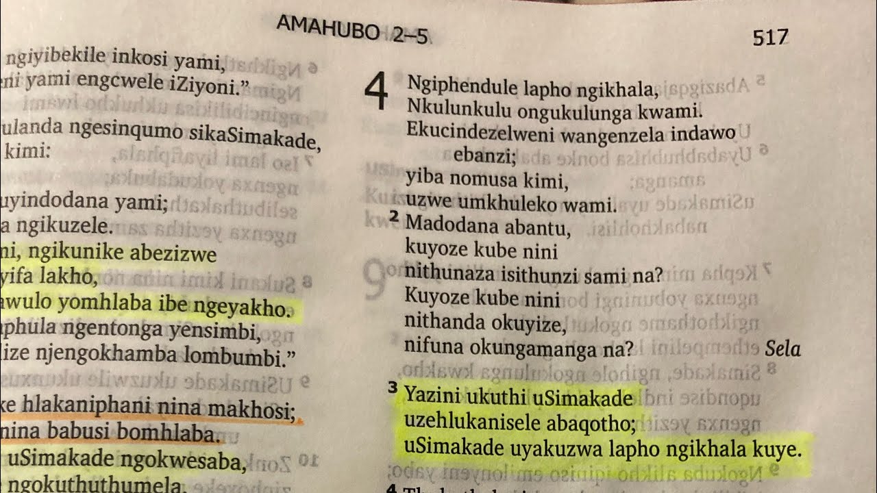 Amahubo 4(Psalm 4) read-along - YouTube