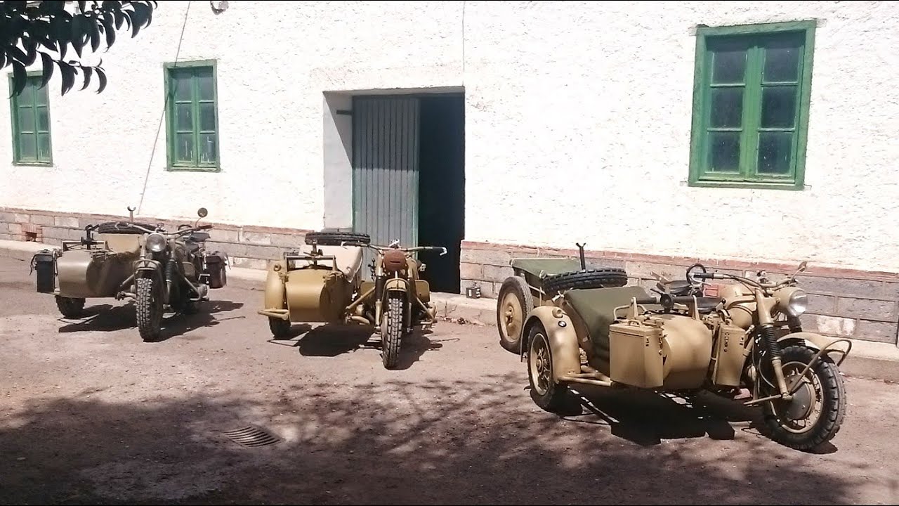 3X BMW R75 WH Moto sidecar wehrmacht Sahara África WWII en la guerra ...
