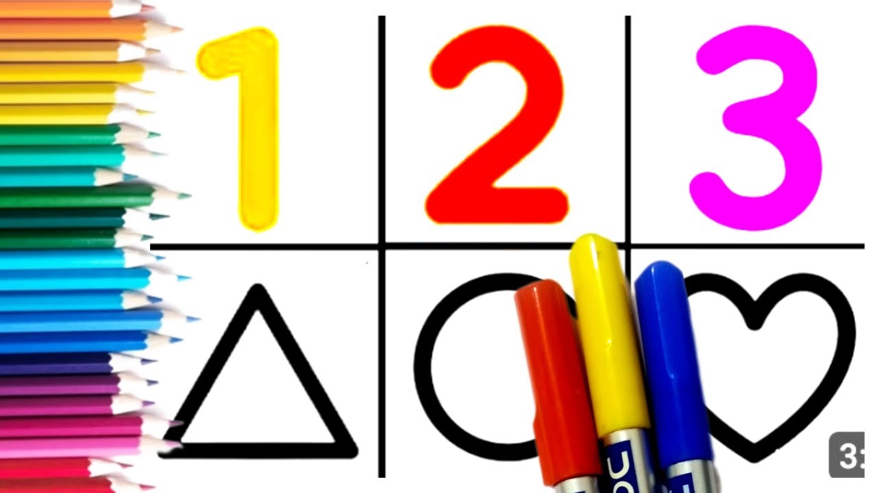 12345 counting for kids 2d shapes and colour names learning for ...