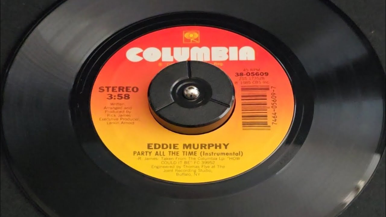 (instrumental) "Party All The Time" Eddie Murphy 45 rpm vinyl record ...