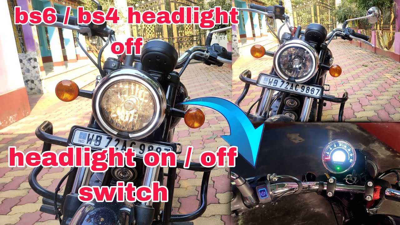 meteor 350 headlight on off switch | bs4 / bs6 headlight off - YouTube
