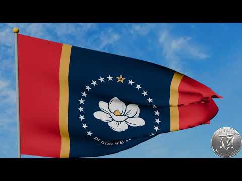美國州份州旗 00831-密西西比州/Mississippi/MS/ミシシッピ州/미시시피 주