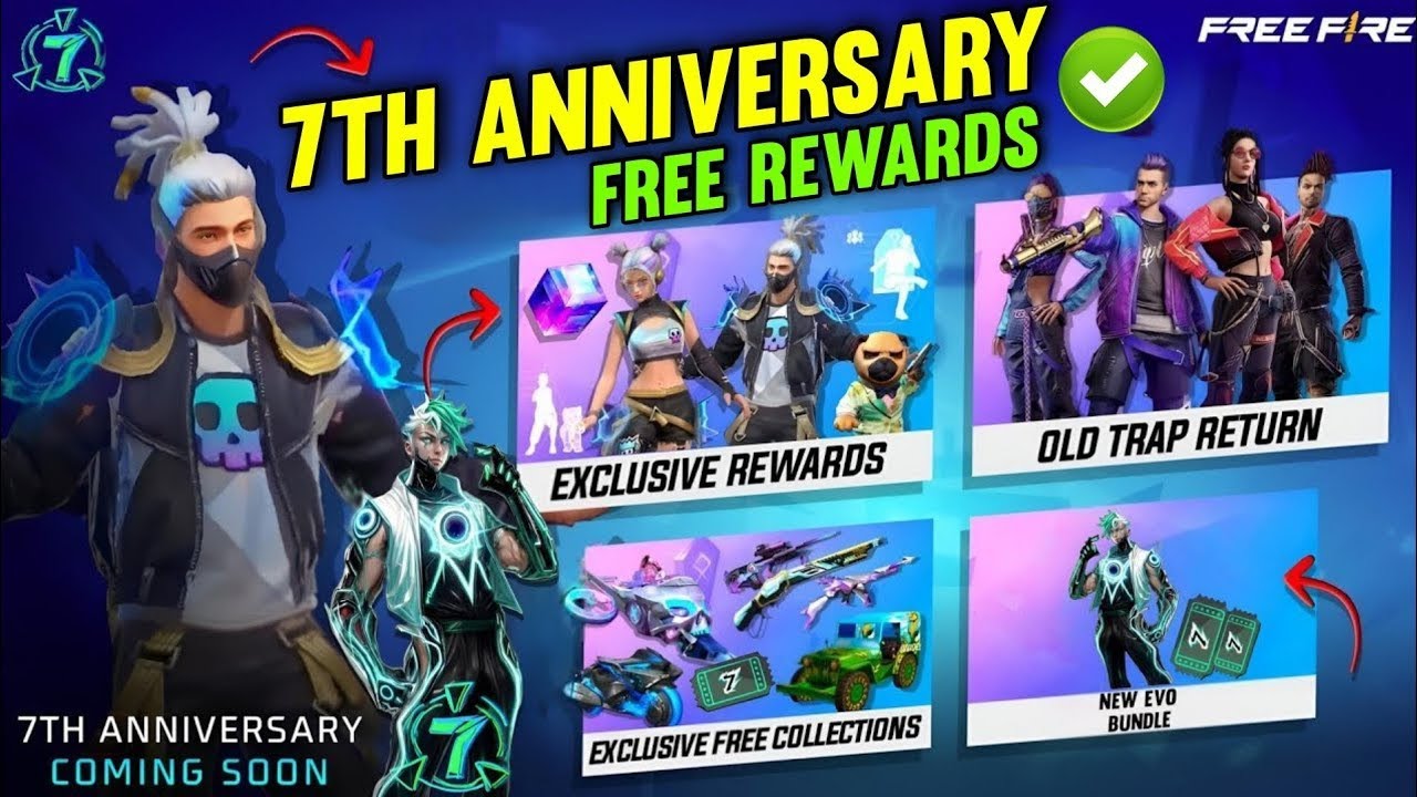 free fire 7th anniversary free reward | next booyah pass ful review ...