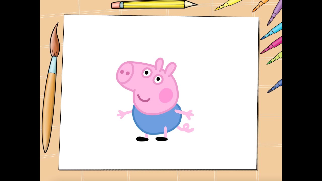 How to draw George from Peppa Pig - YouTube