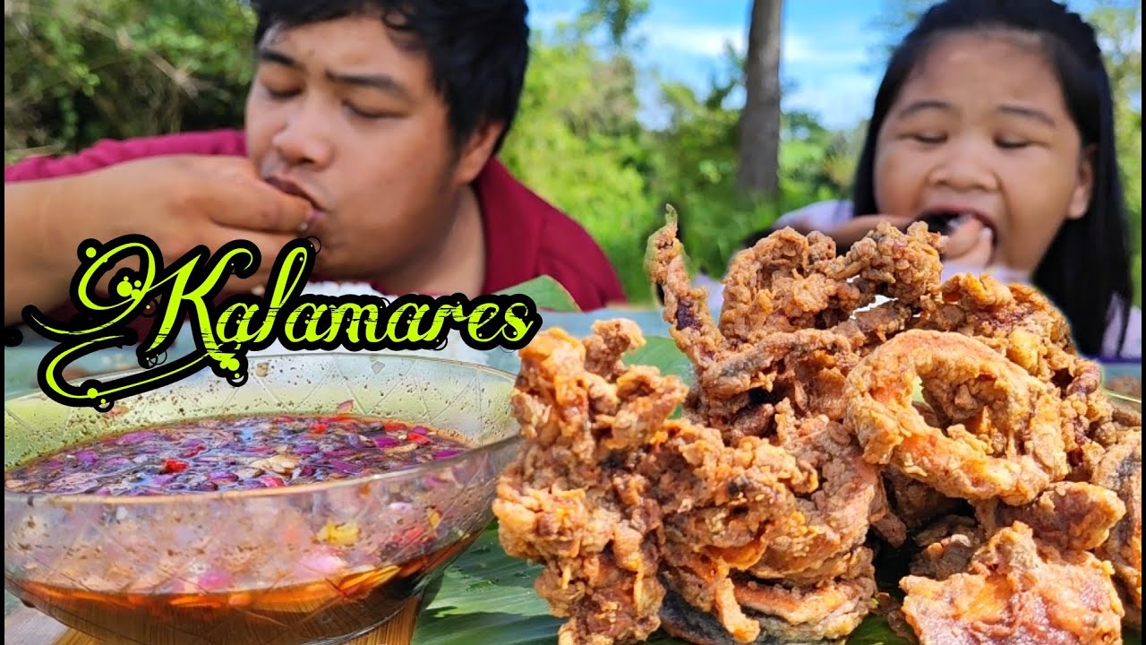 OUTDOOR COOKING|CRISPY KALAMARES|MUKBANG|COOKING AND EATING|ASMR ...