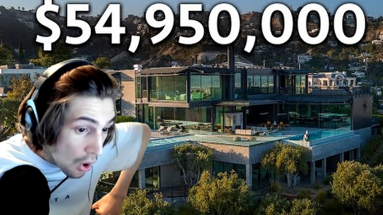 xQc Reacts to Touring a $54,950,000 Futuristic Los Angeles MEGA MANSION ...