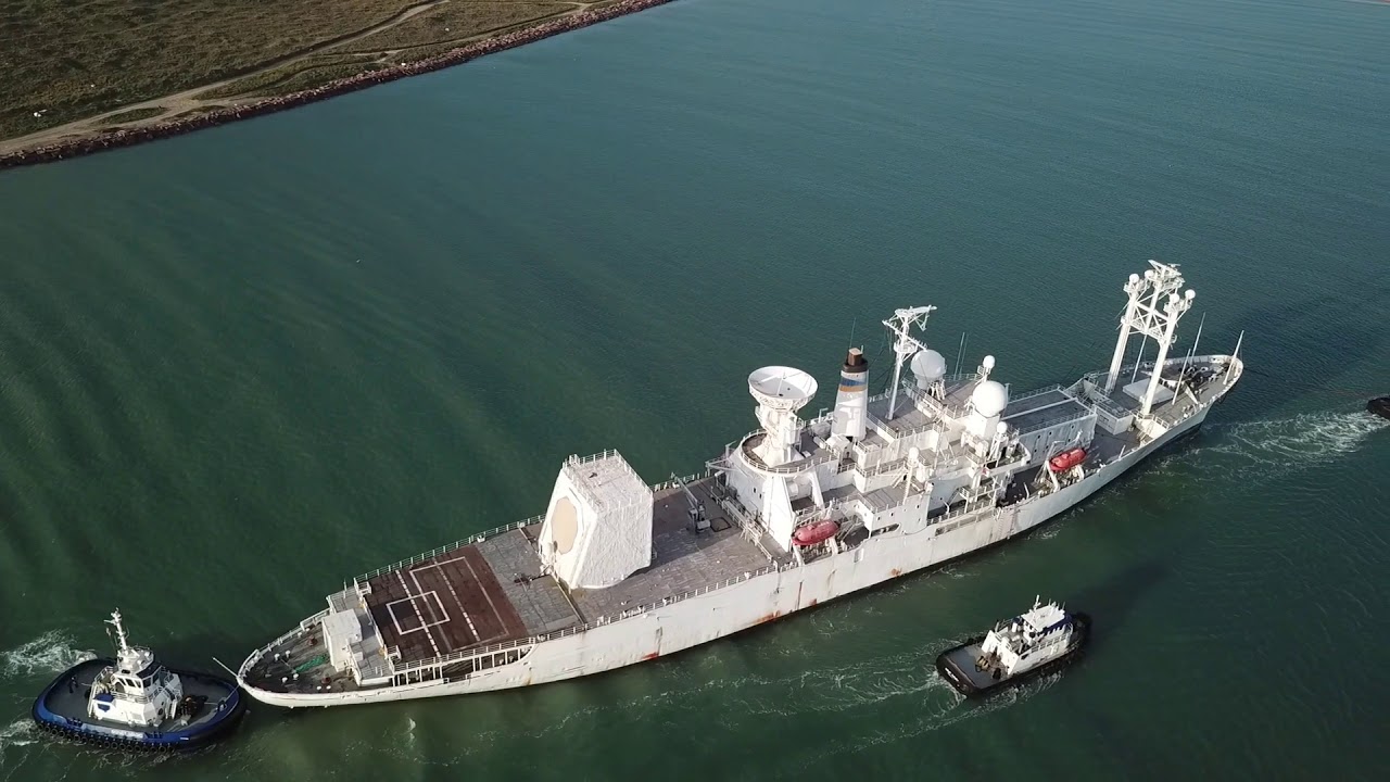 USNS Observation Island Vessel (T-AGM-23) May 9 2018 730am - YouTube