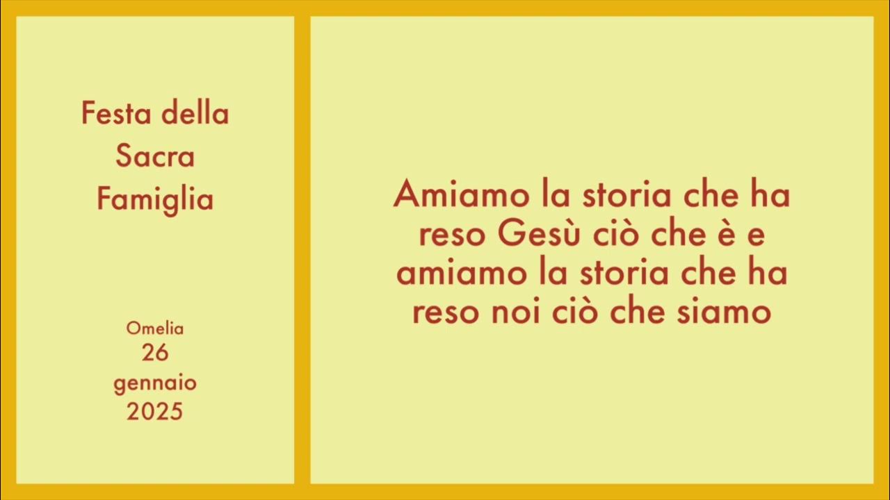 2025 01 26 Festa della Sacra Famiglia - YouTube