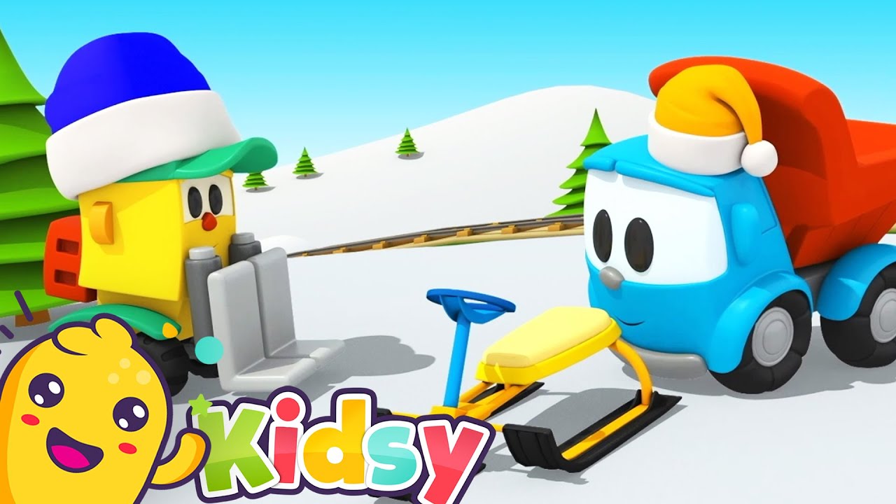 Build a Sleigh with Leo the Curious Truck | 🚛Winter Car Cartoons from ...