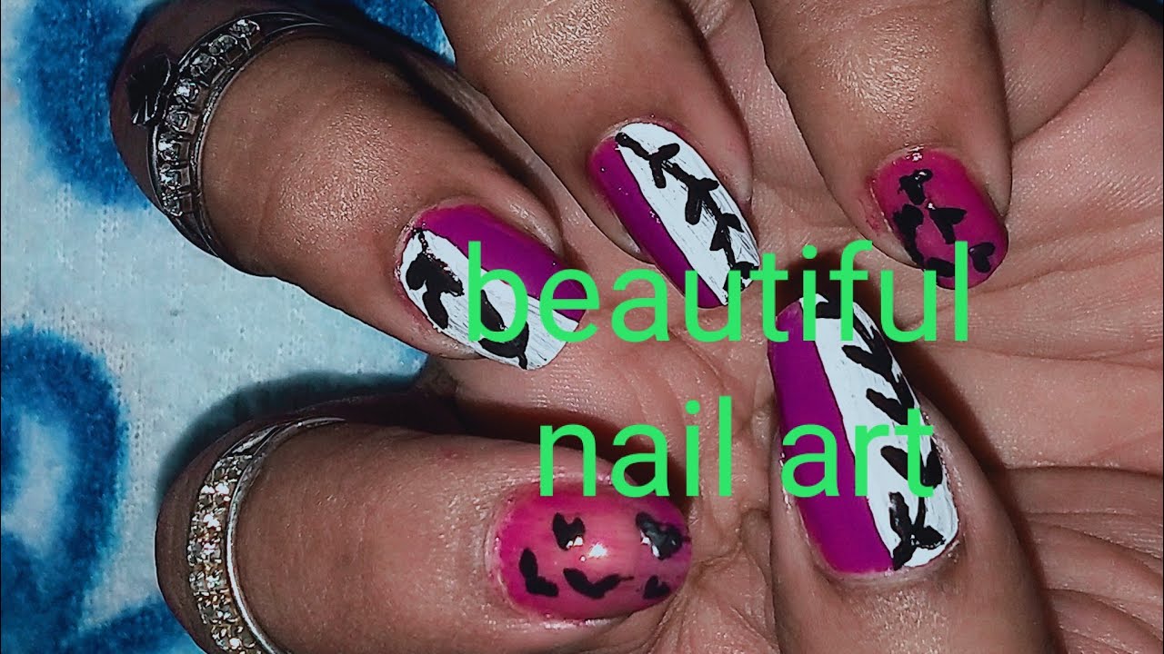 how to make nail art design tutorial at home/beautiful nail art design# ...