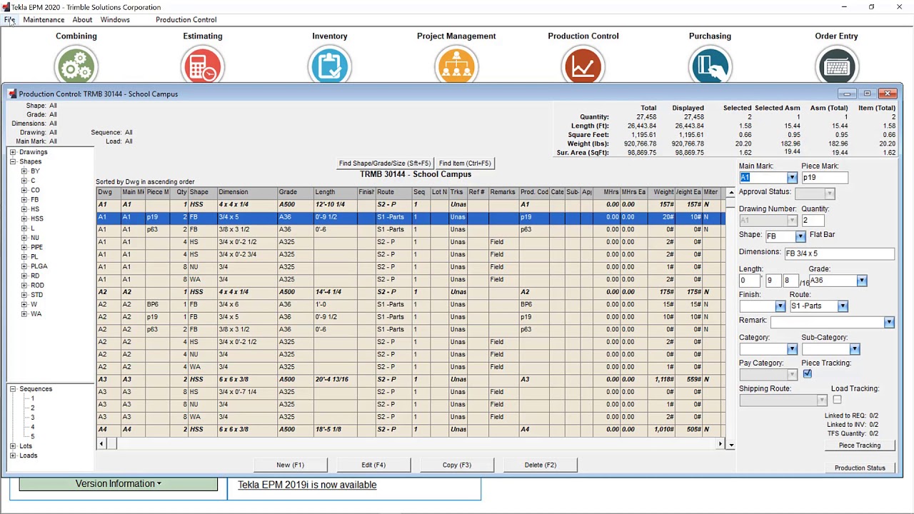 Better tracking of assemblies and parts - Tekla EPM 2020 - YouTube