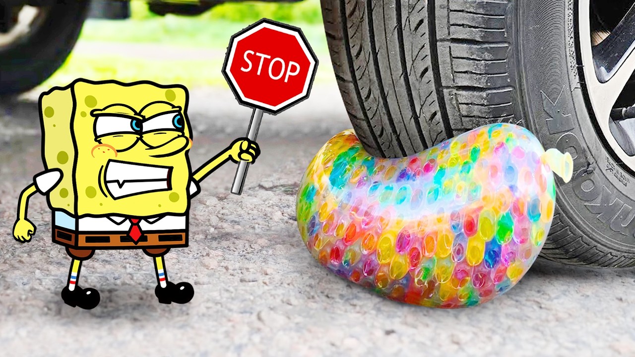 Crushing Crunchy & Soft Things by Car! - EXPERIMENT: Car vs Balls ...