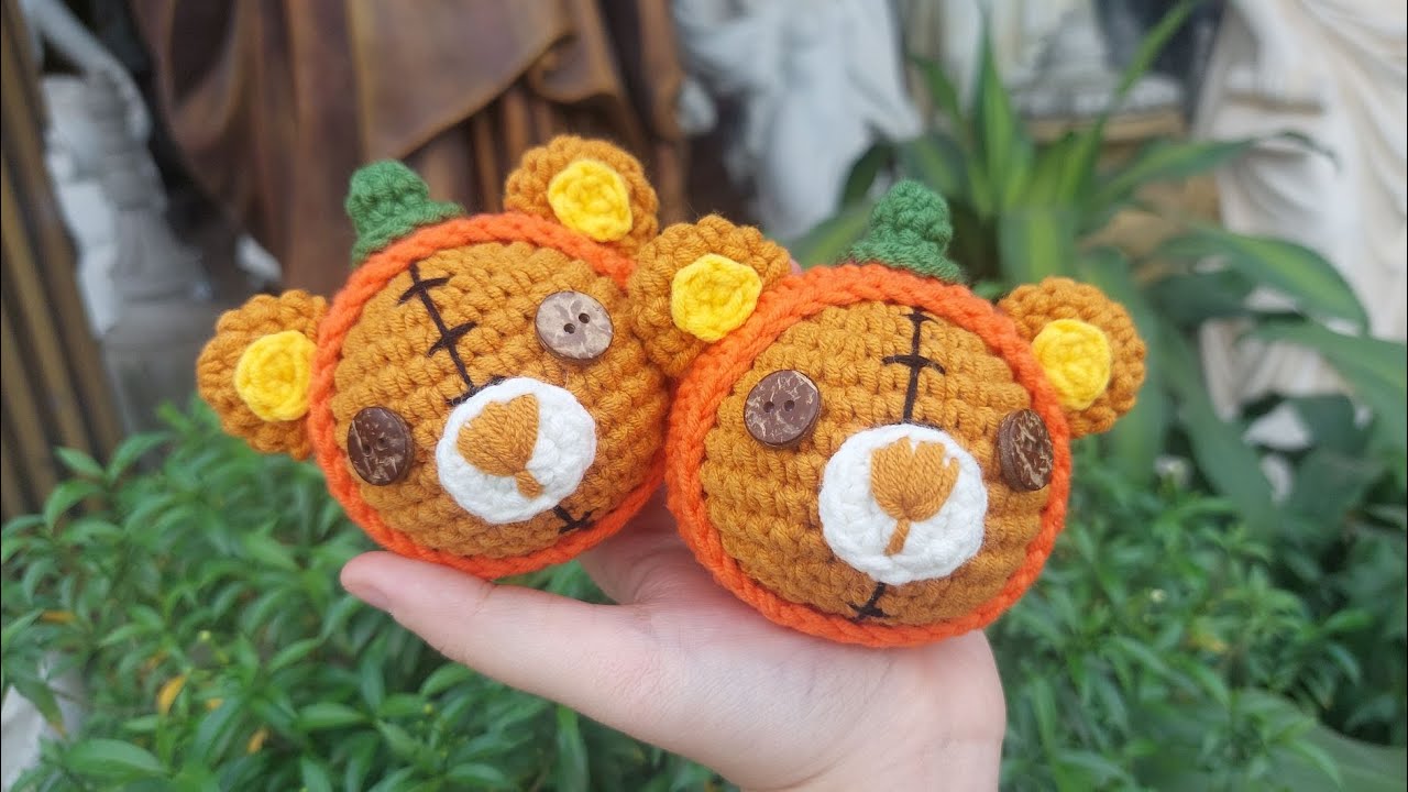 How to crochet PUMPKIN BEAR | Crochet HALLOWEEN | Hướng dẫn móc GẤU BÍ ...