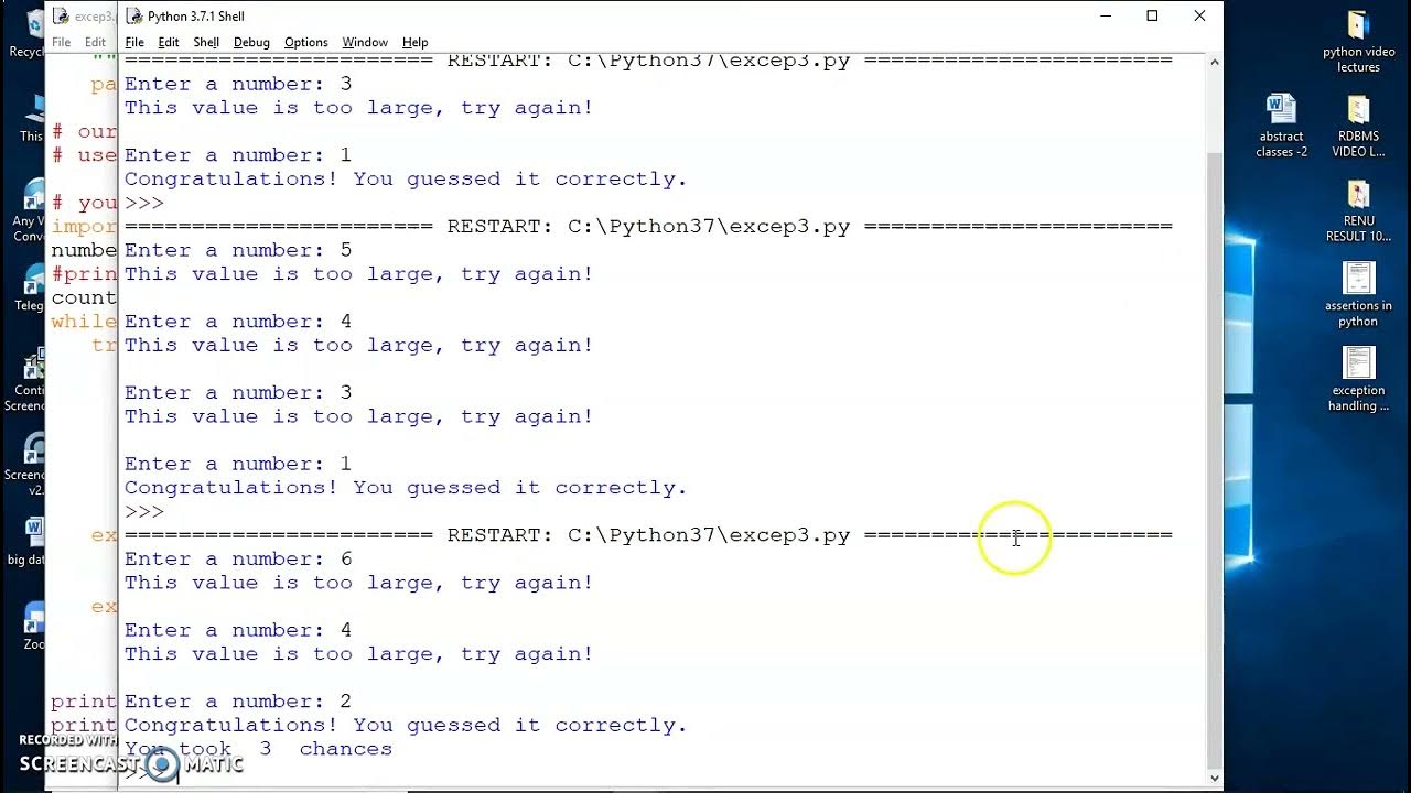 Python Programming 23 Exception handling and Assertions - YouTube