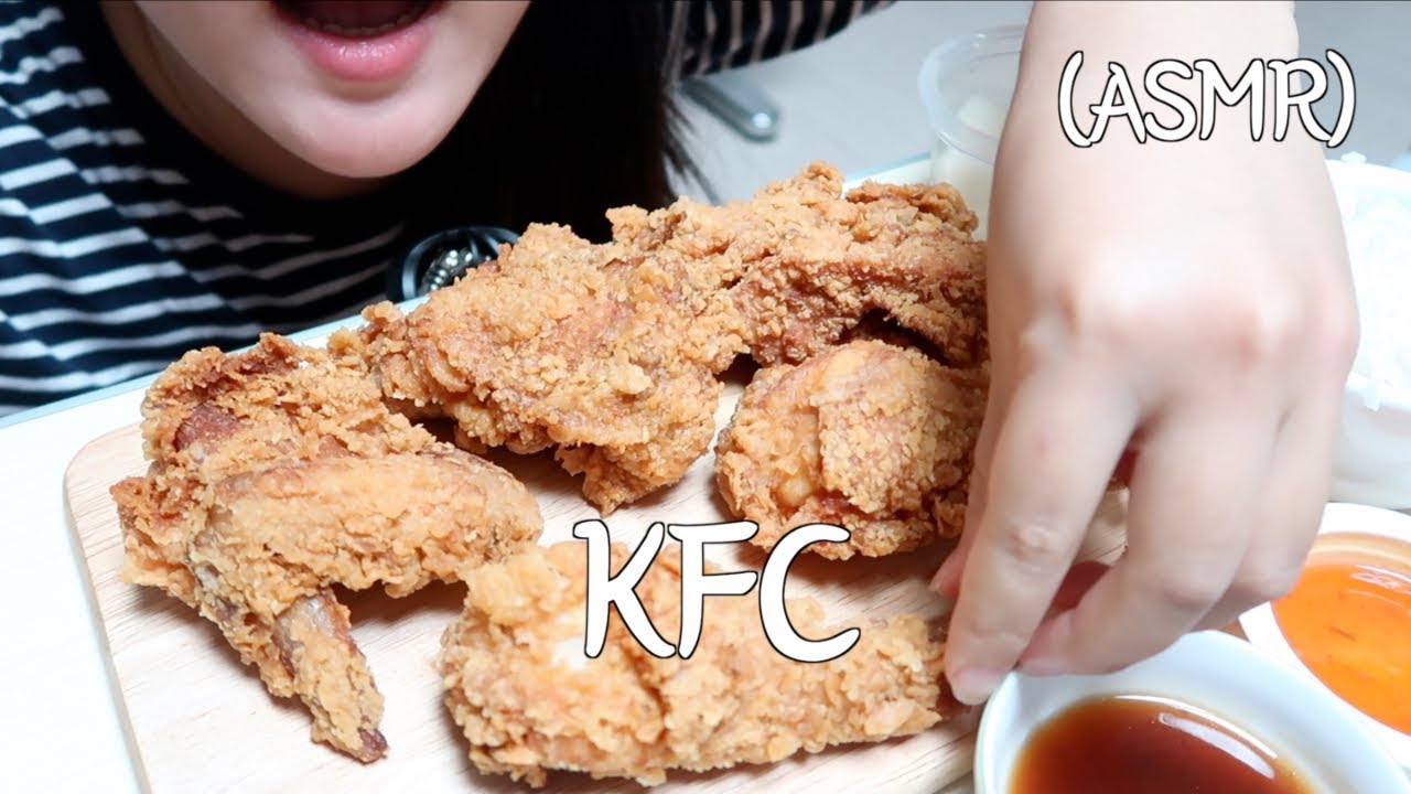 [ASMR]KFC 치킨 먹방(Feat. ZOOM H1N)⎥KFC Chicken (CRUNCHY EATING SOUNDS ...
