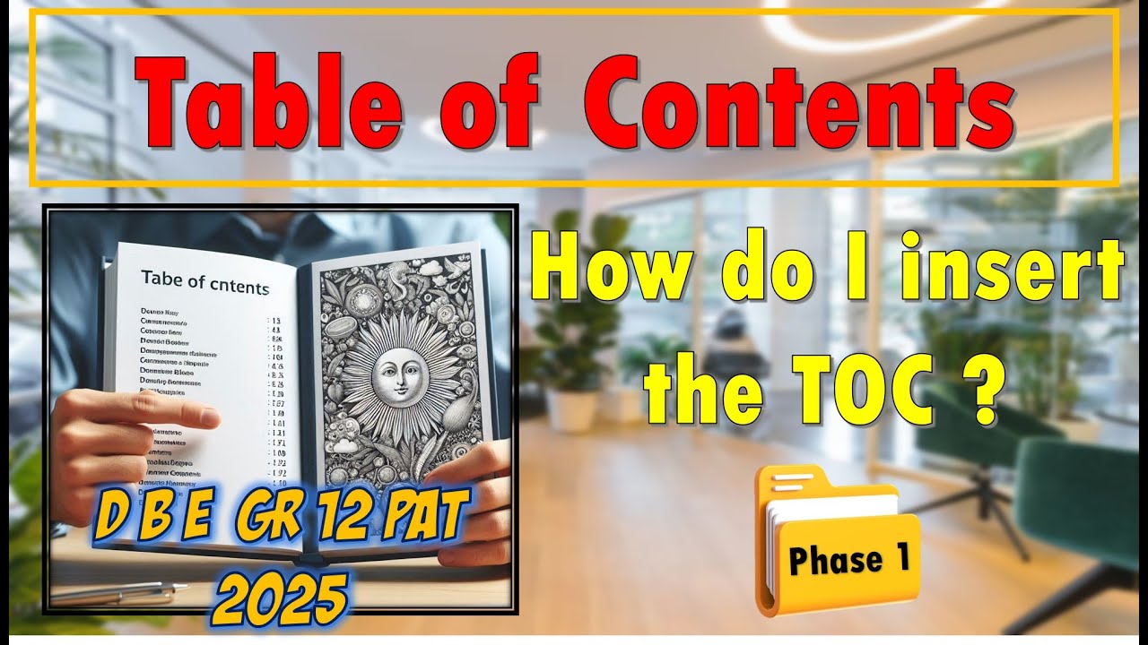 CAT PAT 2025 | Table of Contents | Grade 12 | DBE - YouTube