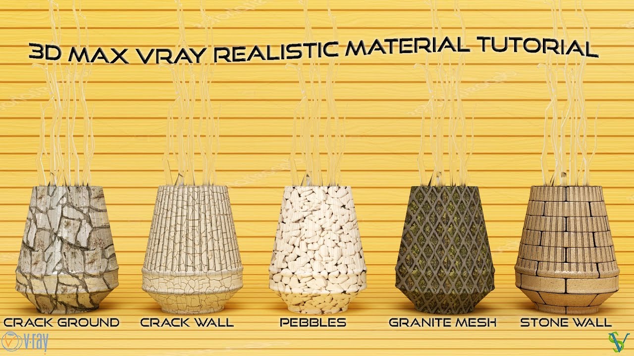 Vray Material Cracked Ground, Wall, Pebbles, Mesh Granite, Realistic ...