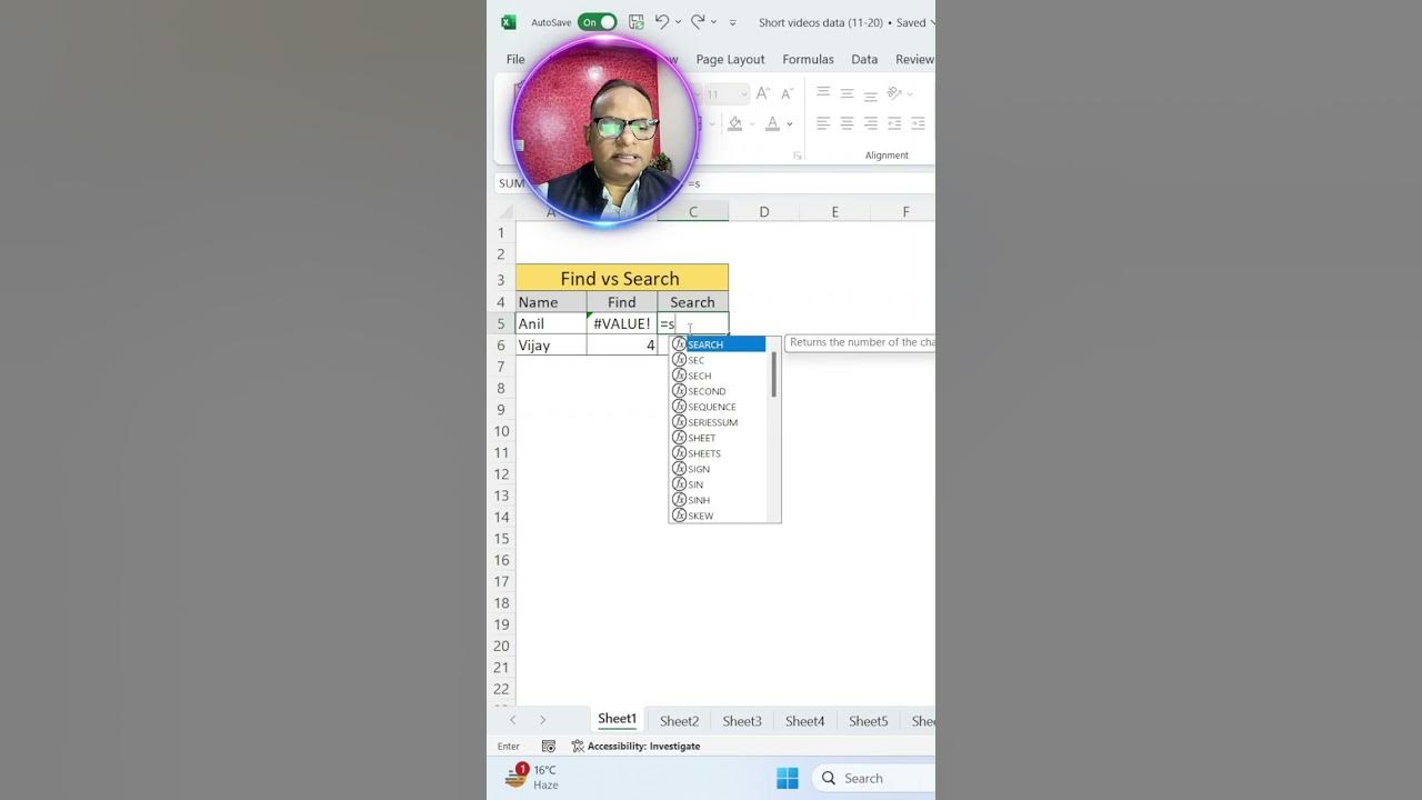 😲 FIND vs SEARCH in Excel | ⚡FIND vs SEARCH in Excel: When and How to Use Them #excel # ...