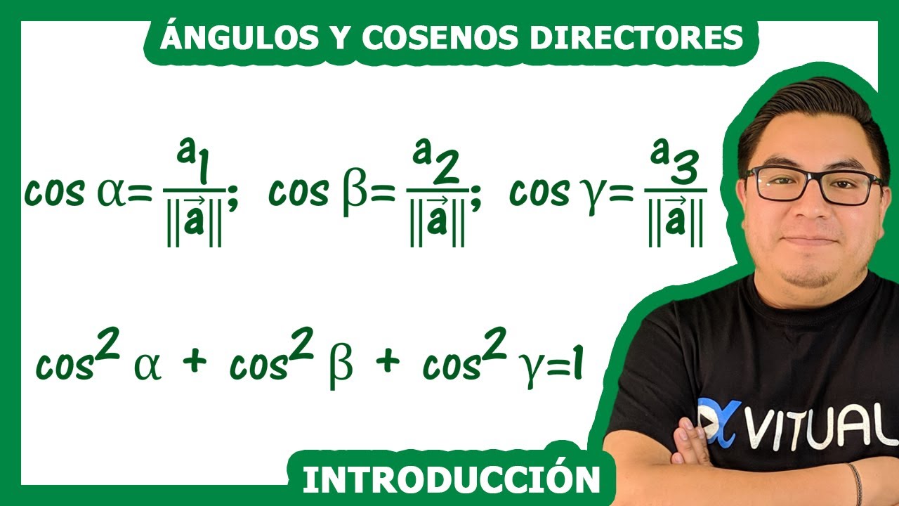 Demostración e Introducción a ÁNGULOS Y COSENOS DIRECTORES de un Vector ...