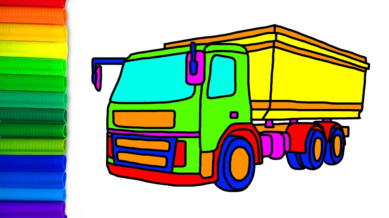 Truck Drawing & Painting for Toddlers and Kids | Drawing and Coloring ...