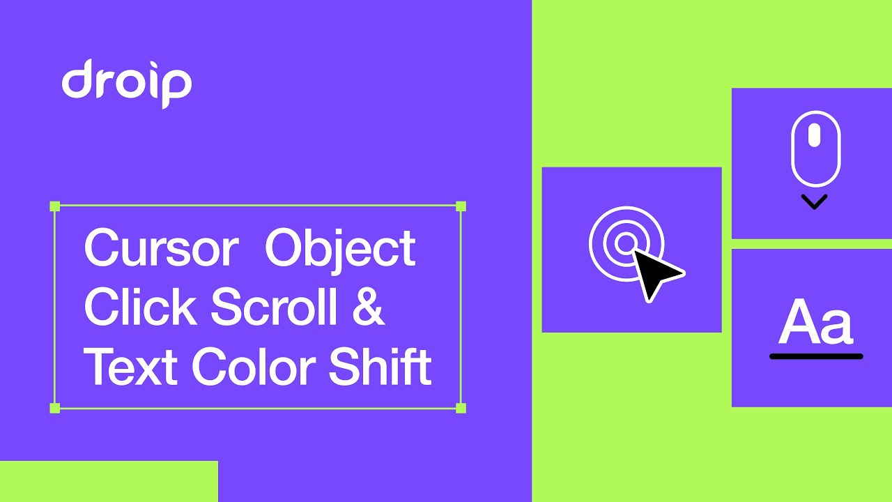 Interactions: Object Cursor, Click Scroll, and Text Color Shift - YouTube