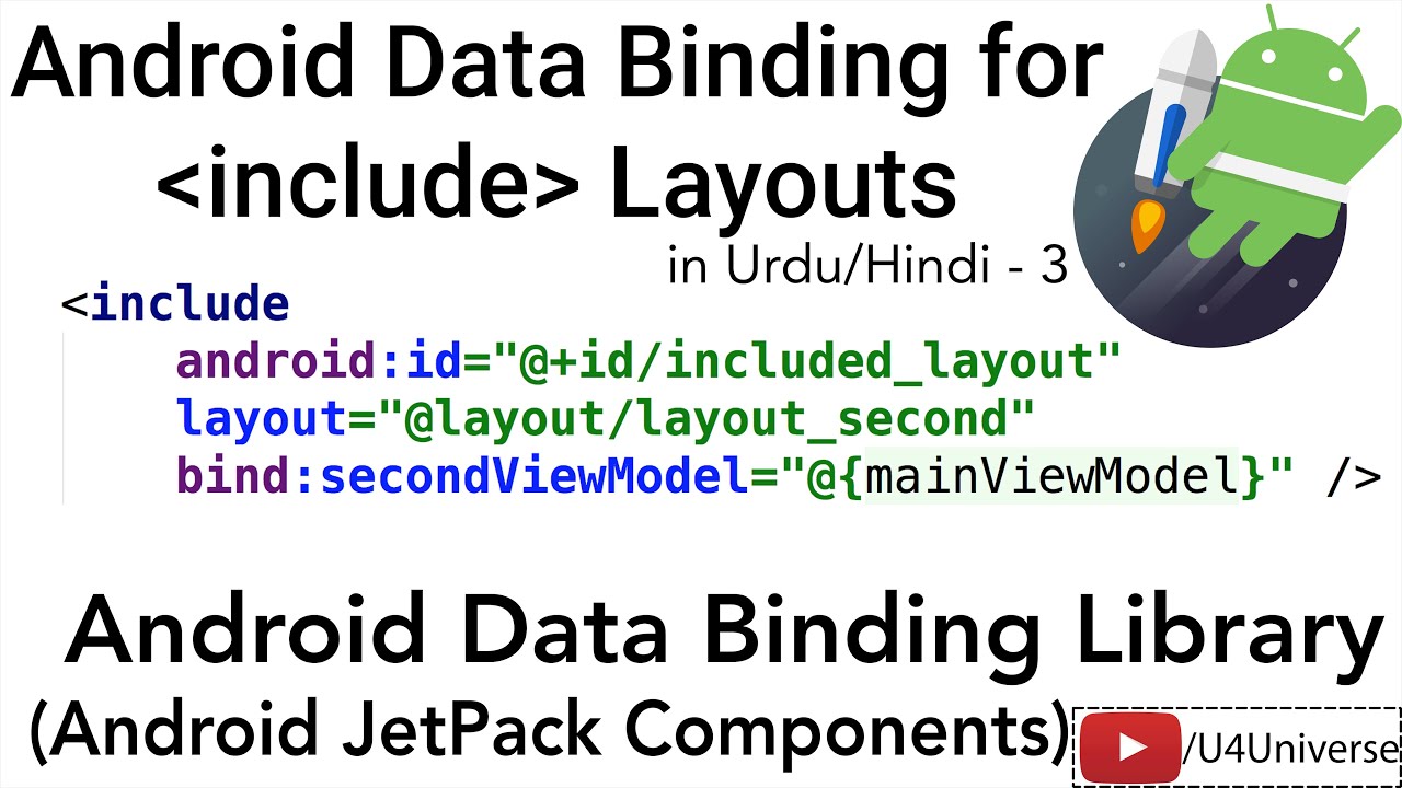 Android Data Binding 3 Data Binding For Include Layouts U4universe Youtube