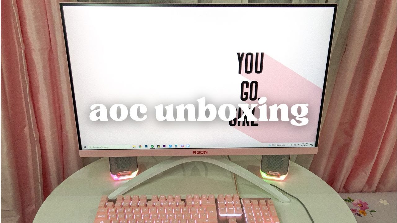 AOC PINK GAMING MONITOR UNBOXING - YouTube