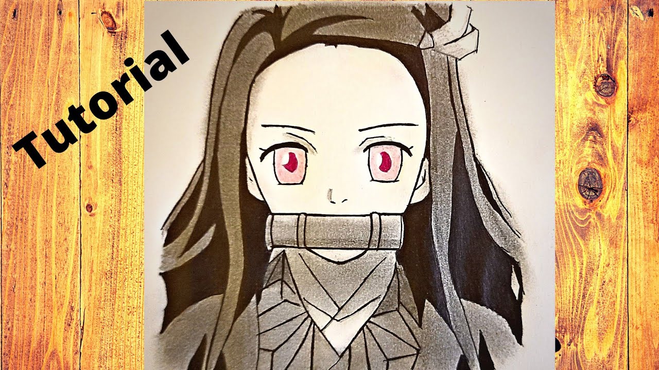 how to draw nezuko | nezuko drawing tutorial | how to draw nezuko from ...