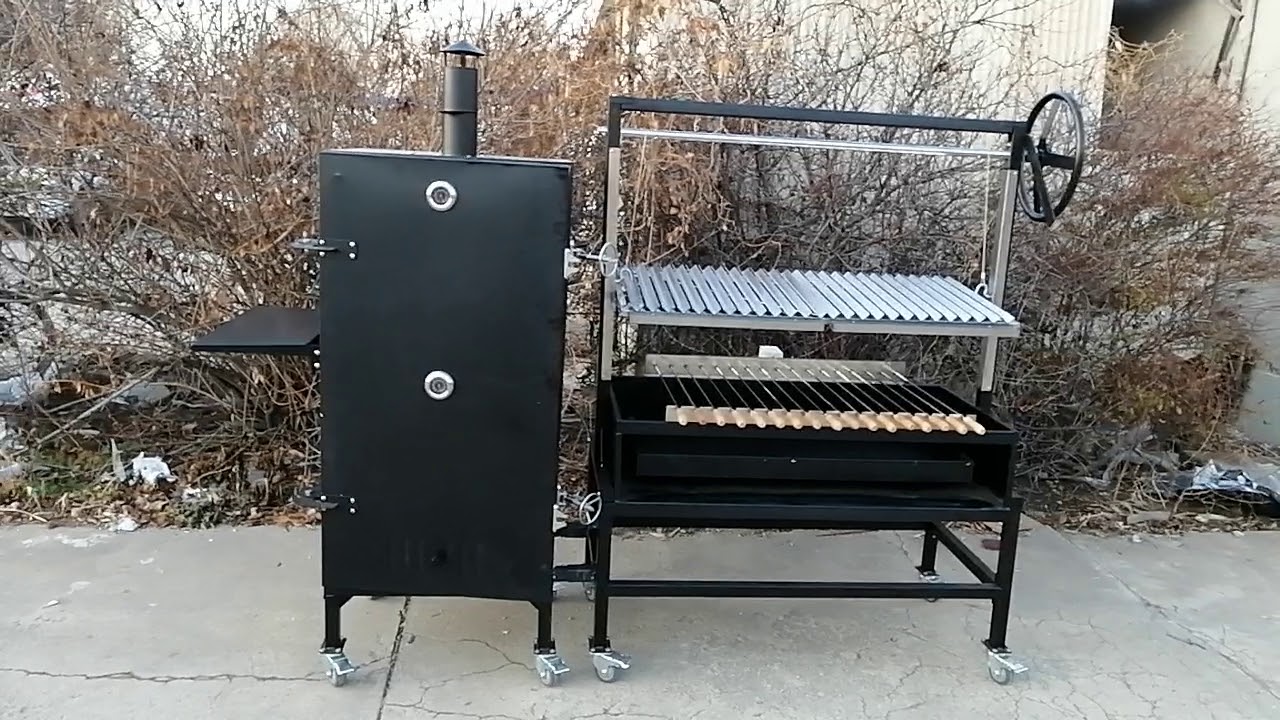 Argentina Drop-in Asado BBQ Smoker Santa Maria BBQ Grill - YouTube