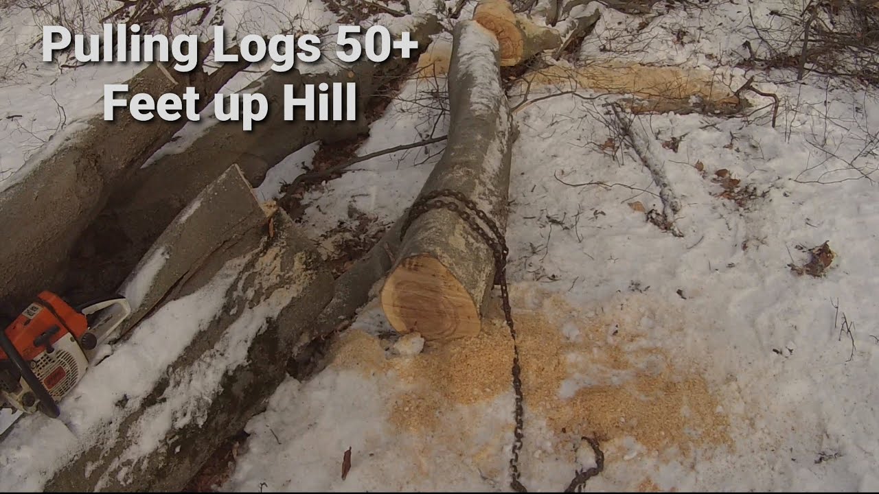 Pulling logs out of a ravine for fire wood with the s10 blazer 4x4 ...