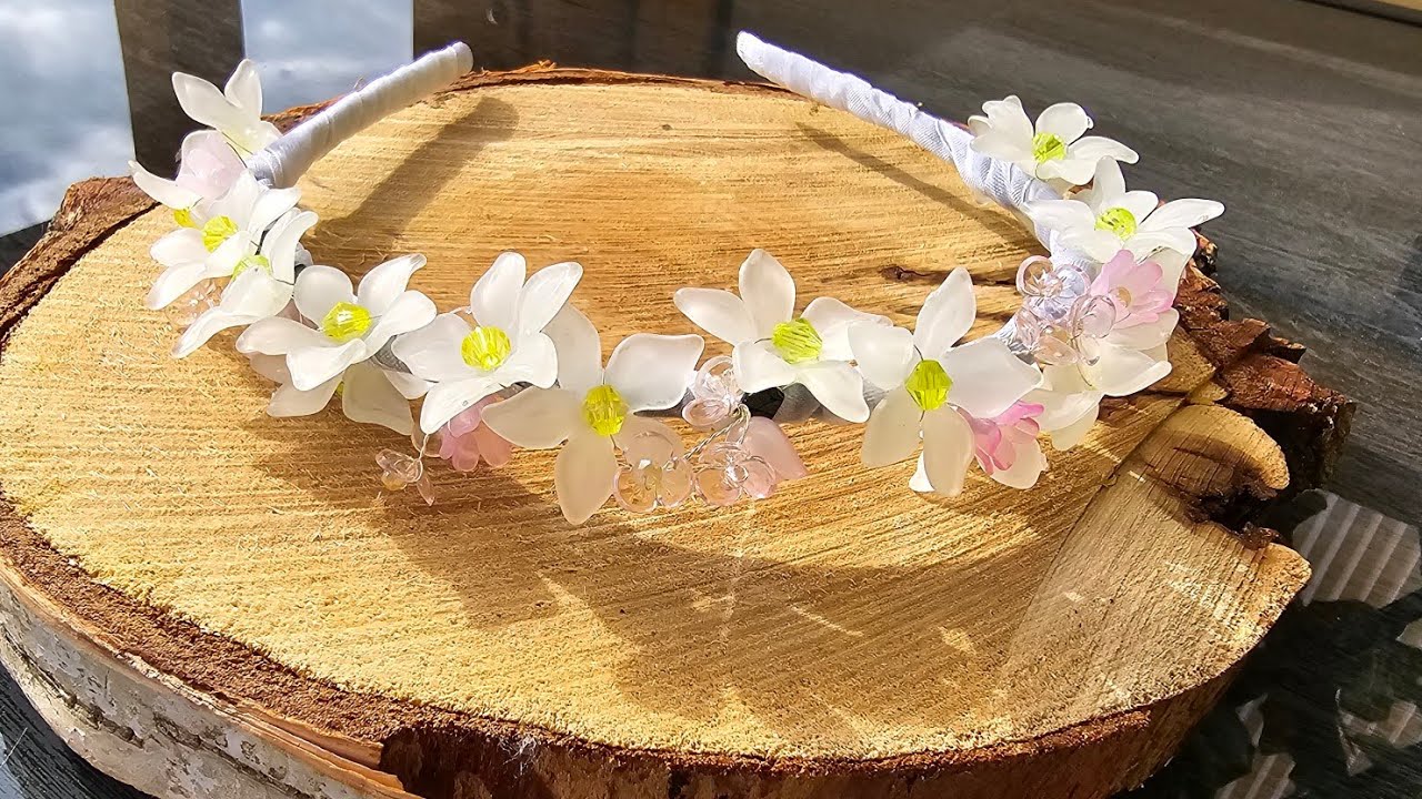 Haarschmuck selber machen / Perlen basteln / Haarreif mit Perlen ...