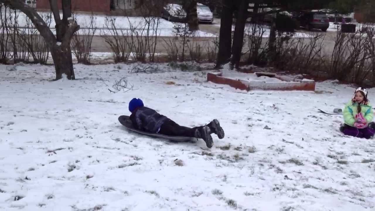 Yard sledding - YouTube