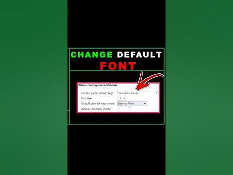 How to Change Default Font in Excel #exceltutorial - YouTube