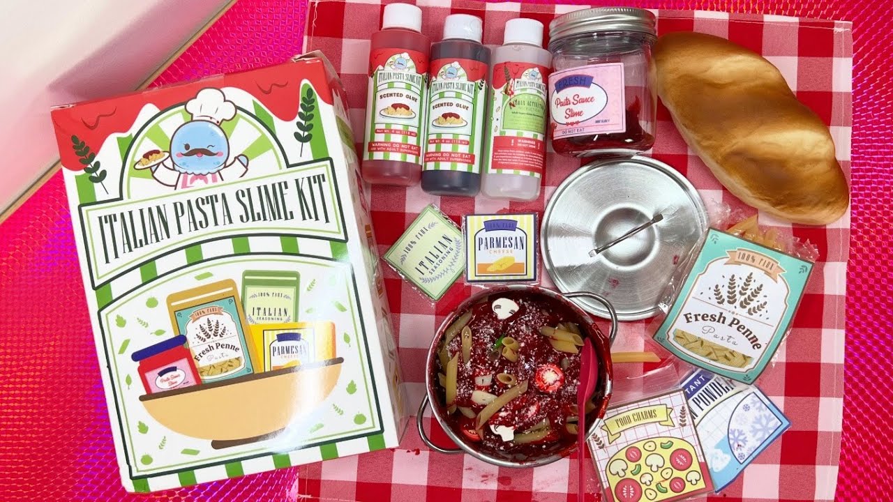 ITALIAN PASTA SLIME KIT | COOKING WITH COOLTOYS Kawaii Slime Review ...