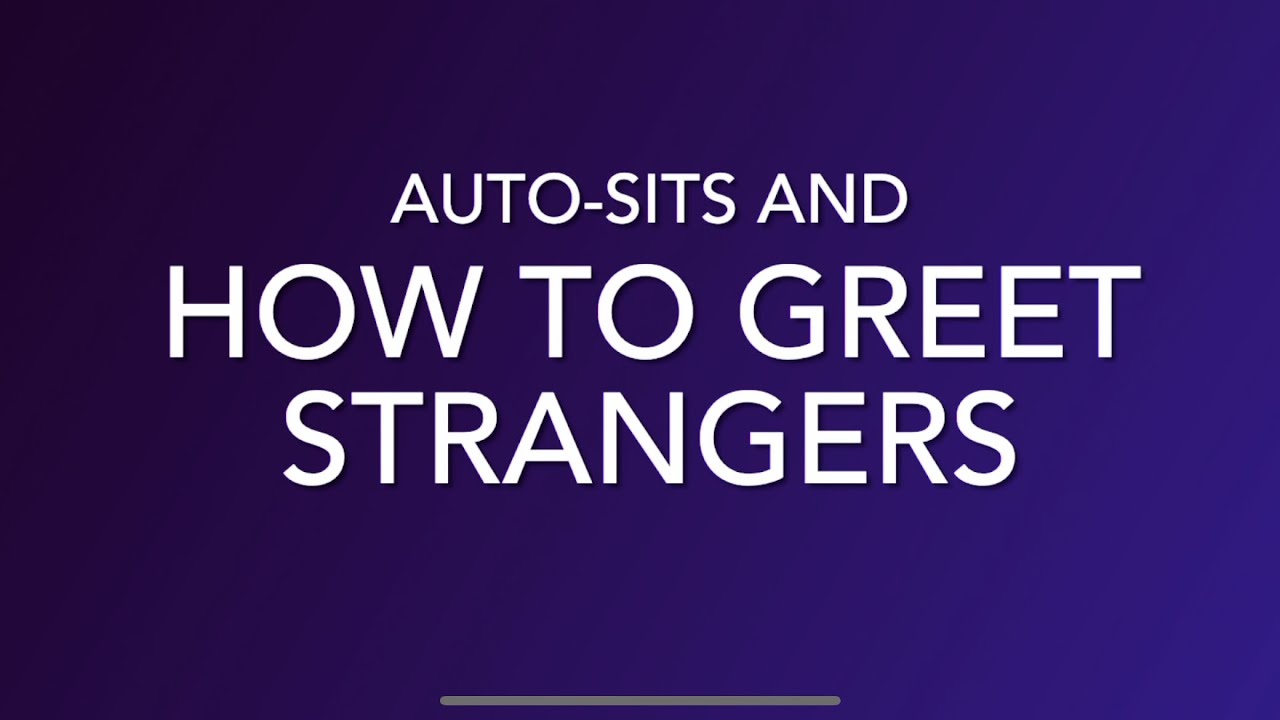 Auto-Sits and How to Greet Strangers (class 2) - YouTube